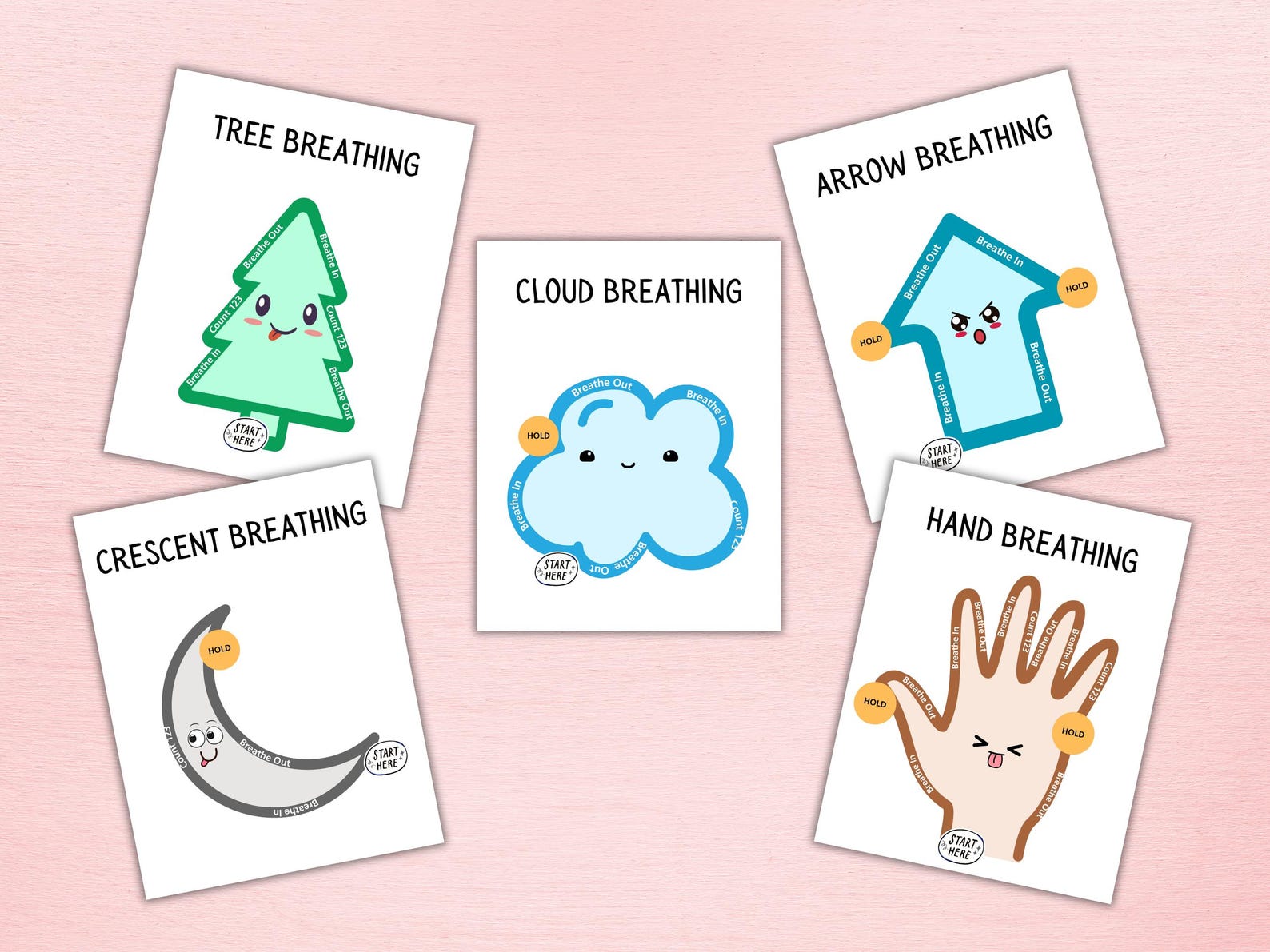 Mindfulness Breathing Cards for Kids, Mindful Breathing Activities ...