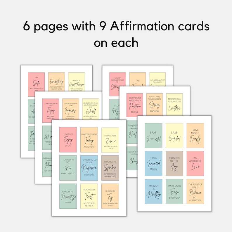 63 Rainbow Affirmation Cards Printable Affirmation Cards - Etsy