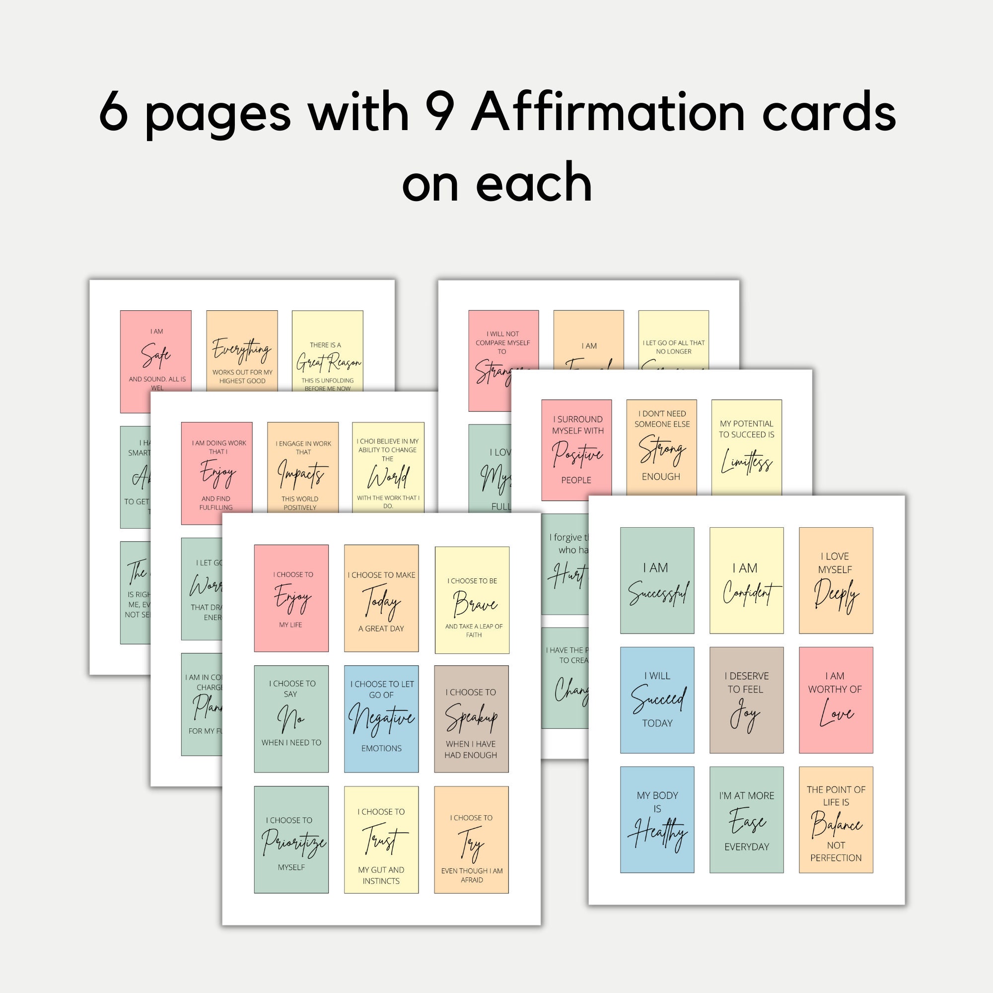 63 Rainbow Affirmation Cards Printable Affirmation Cards - Etsy