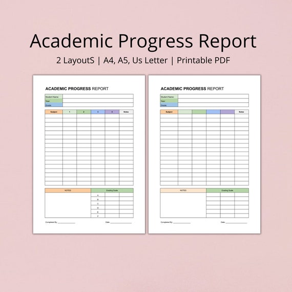 Homeschool Report Card Template Homeschool Progress Report - Etsy