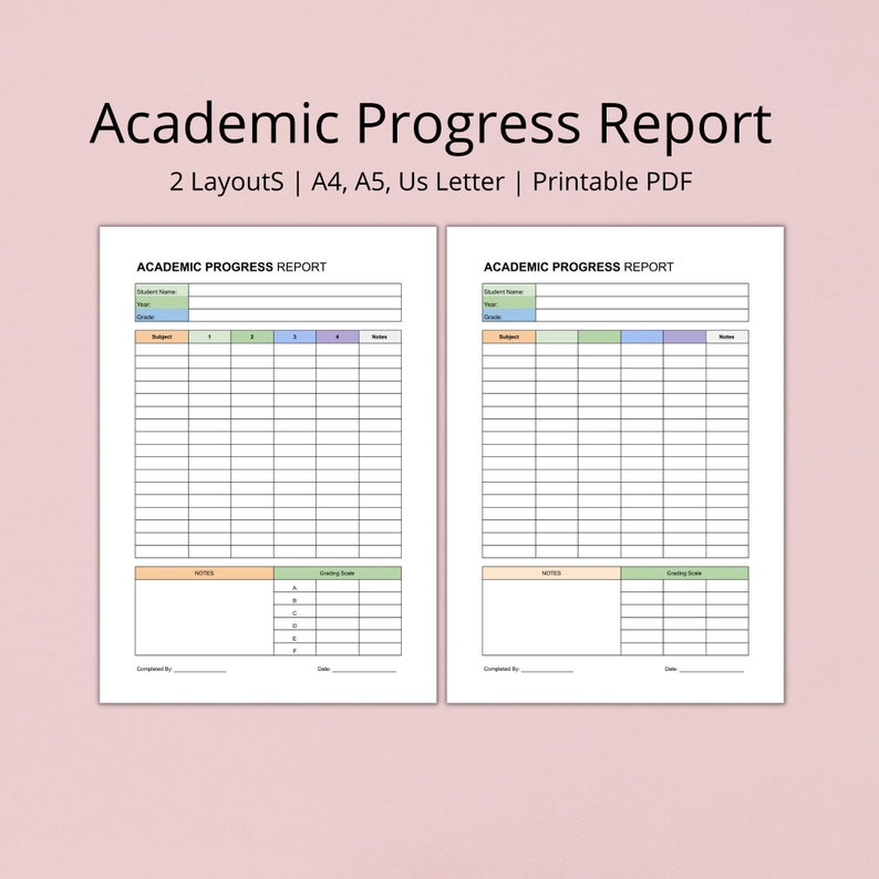 Homeschool Report Card Template Homeschool Progress Report - Etsy