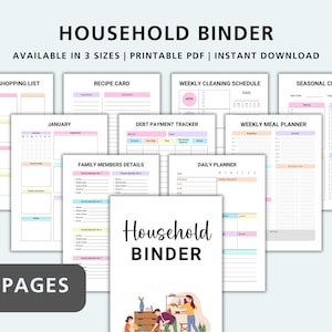 Household Binder, Home Management Binder, Home Binder, Family Household ...