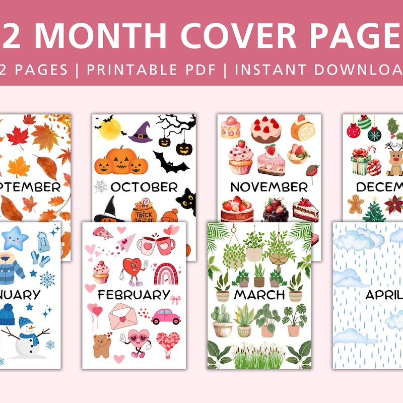 Month Binder Covers 2026 - Etsy