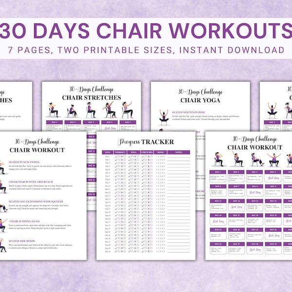 28 Day Chair Yoga Chart - Etsy