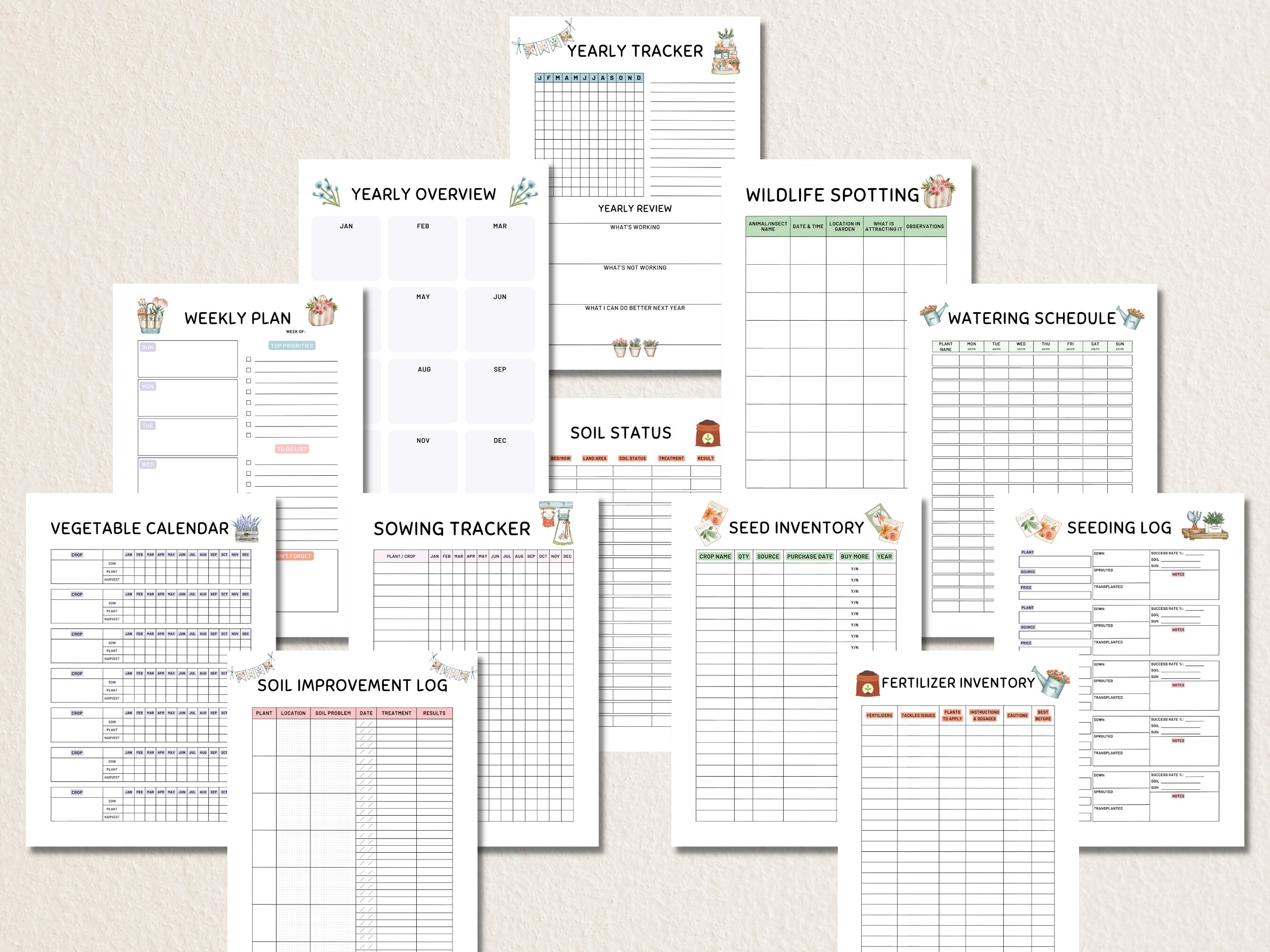 Gardening Planner Printable Garden Planner Plant Planner - Etsy UK