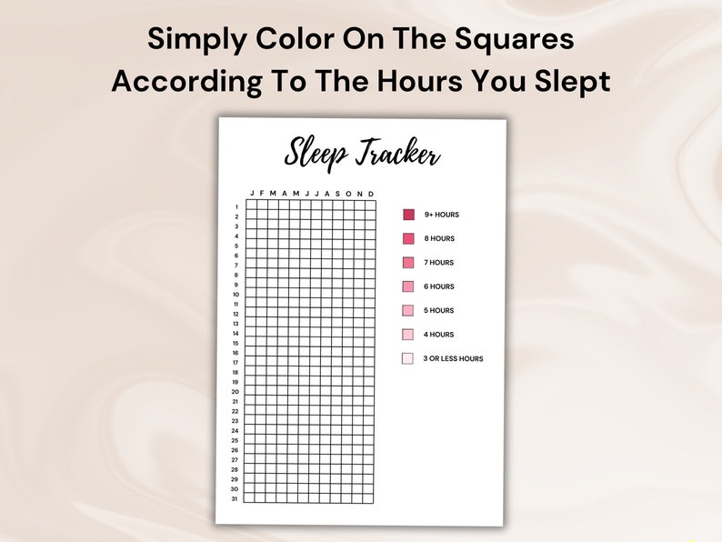 Monthly Sleep Log, Printable Sleep Chart, Sleep Quality Tracker, Sleep ...