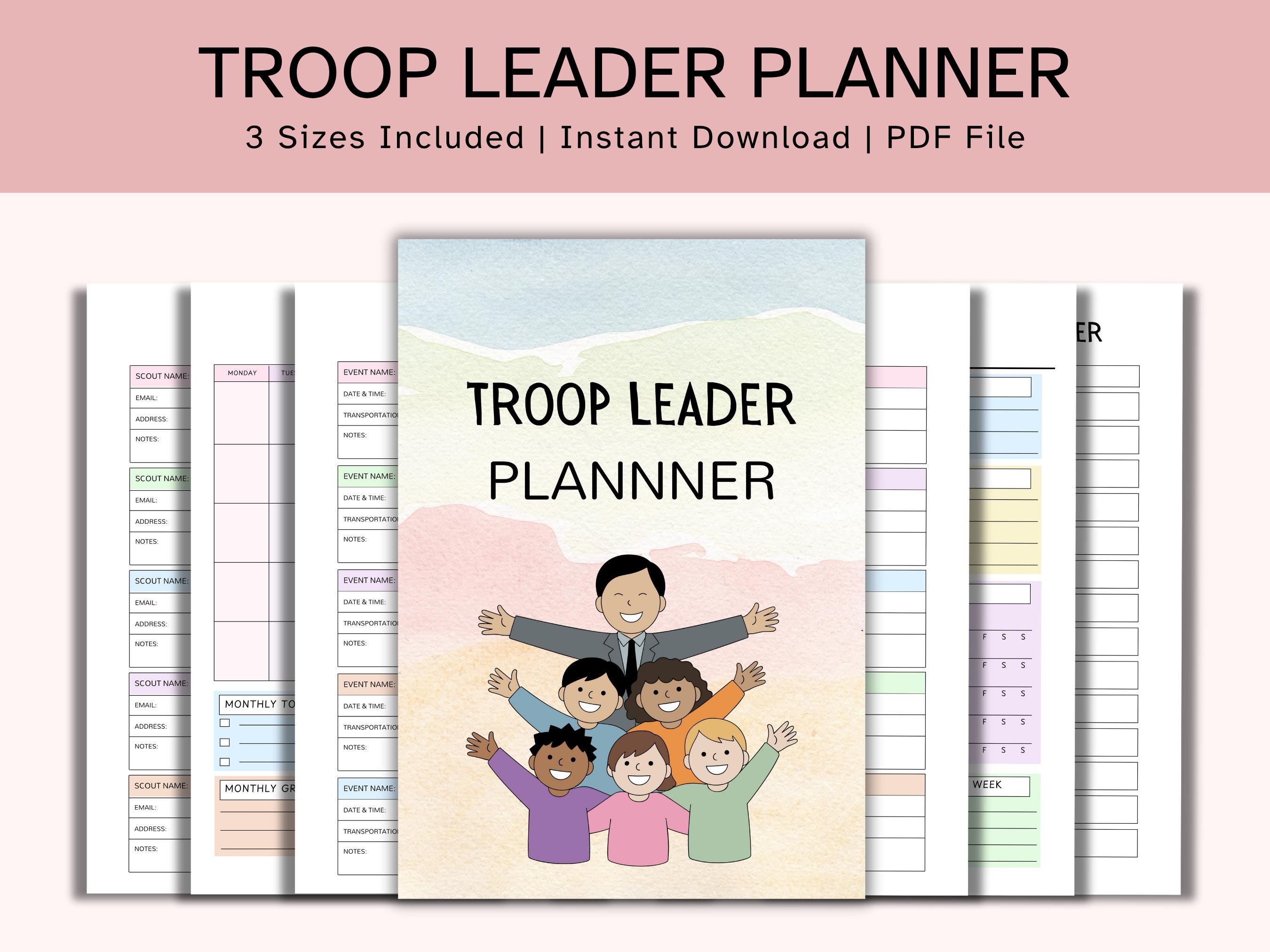 Troop Leader Planner Printable, Scout Leader Planner, Troop Organizer ...