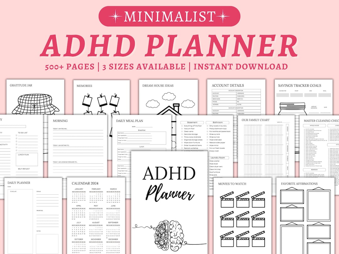 Adhd Planner Adult, Adhd Planner Printable, ADHD Productivity Planner ...
