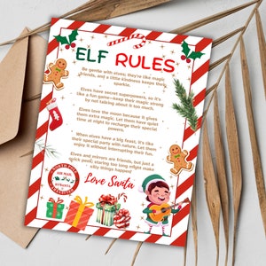 Elf Rules Printable Editable Elf Rules Letter to Follow Elf Arrival ...