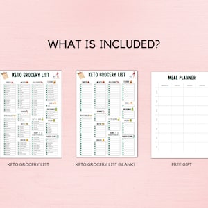Keto Grocery List Printable, Keto Food List, Keto Tracker, Low Carb ...