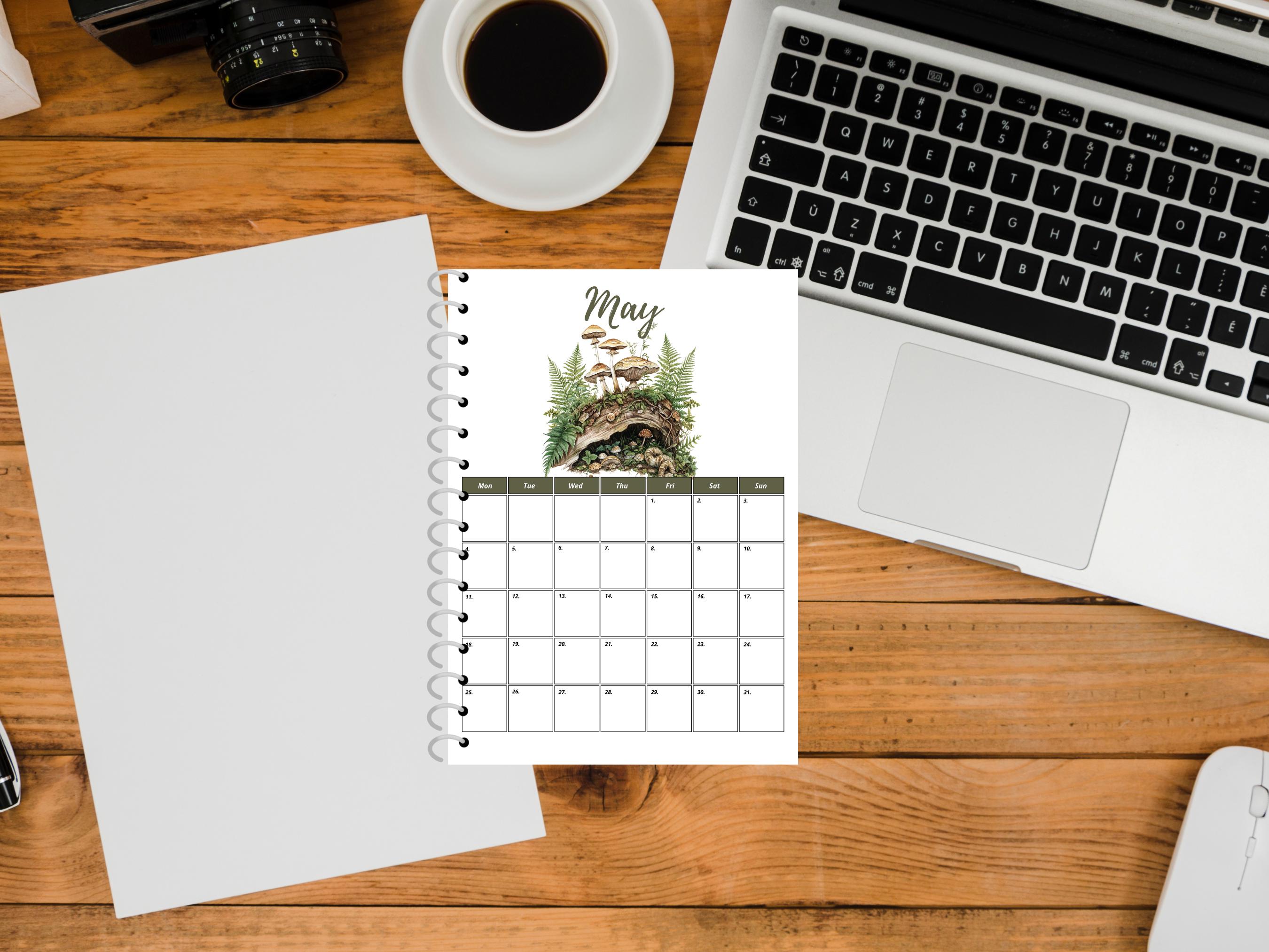 2025-2026 Vintage Botanical Calendar: Floral Wall Art (printable PDF ...