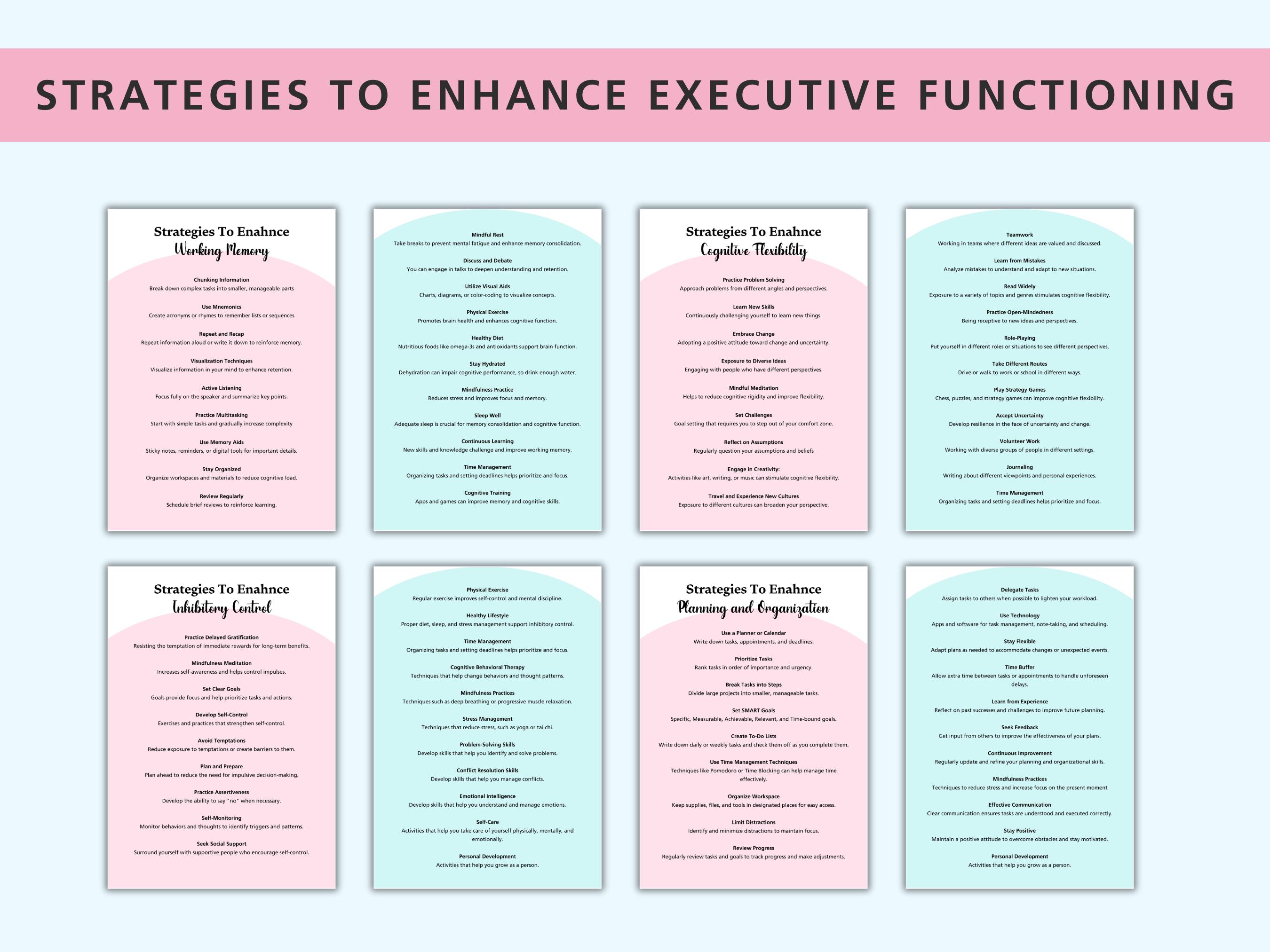 ADHD Executive Functioning Printable Bundle, 50 Visual Cards + 25 ...