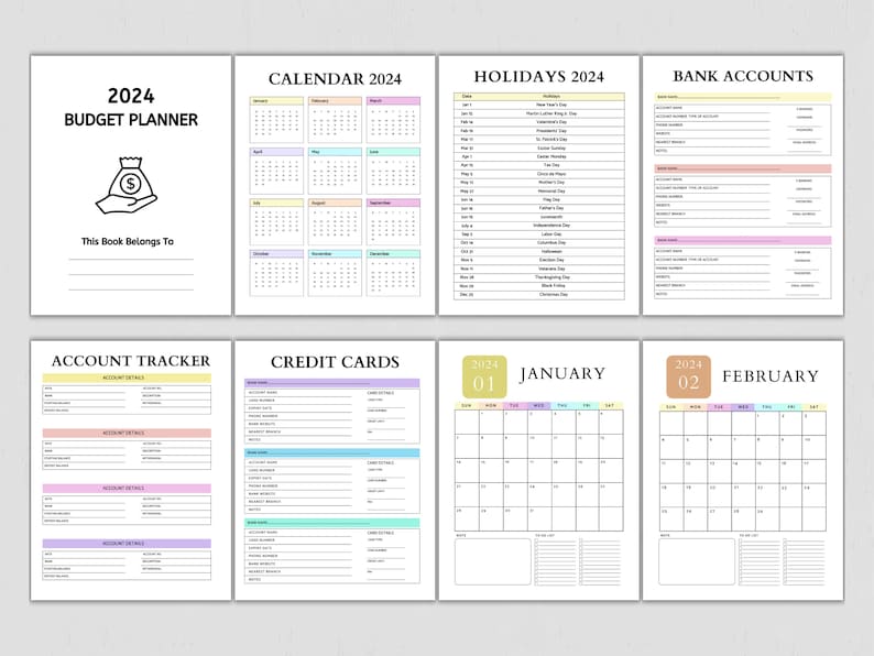 2024 Budget Planner Printable PDF, Financial Planner Printable, Finance ...