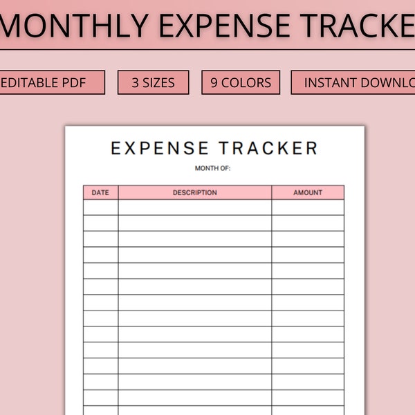 Business Monthly Expense Tracking - Etsy