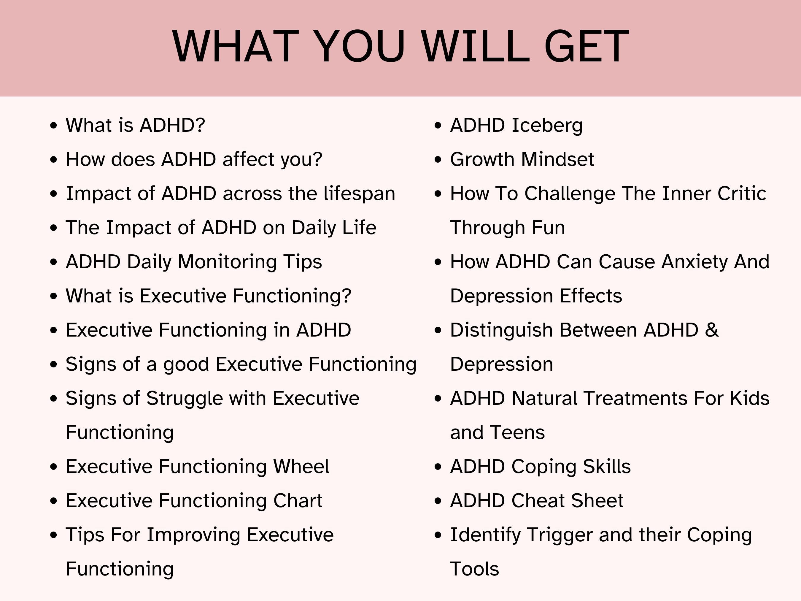 ADHD Executive Functioning Worksheets, Printable Planner for Focus ...