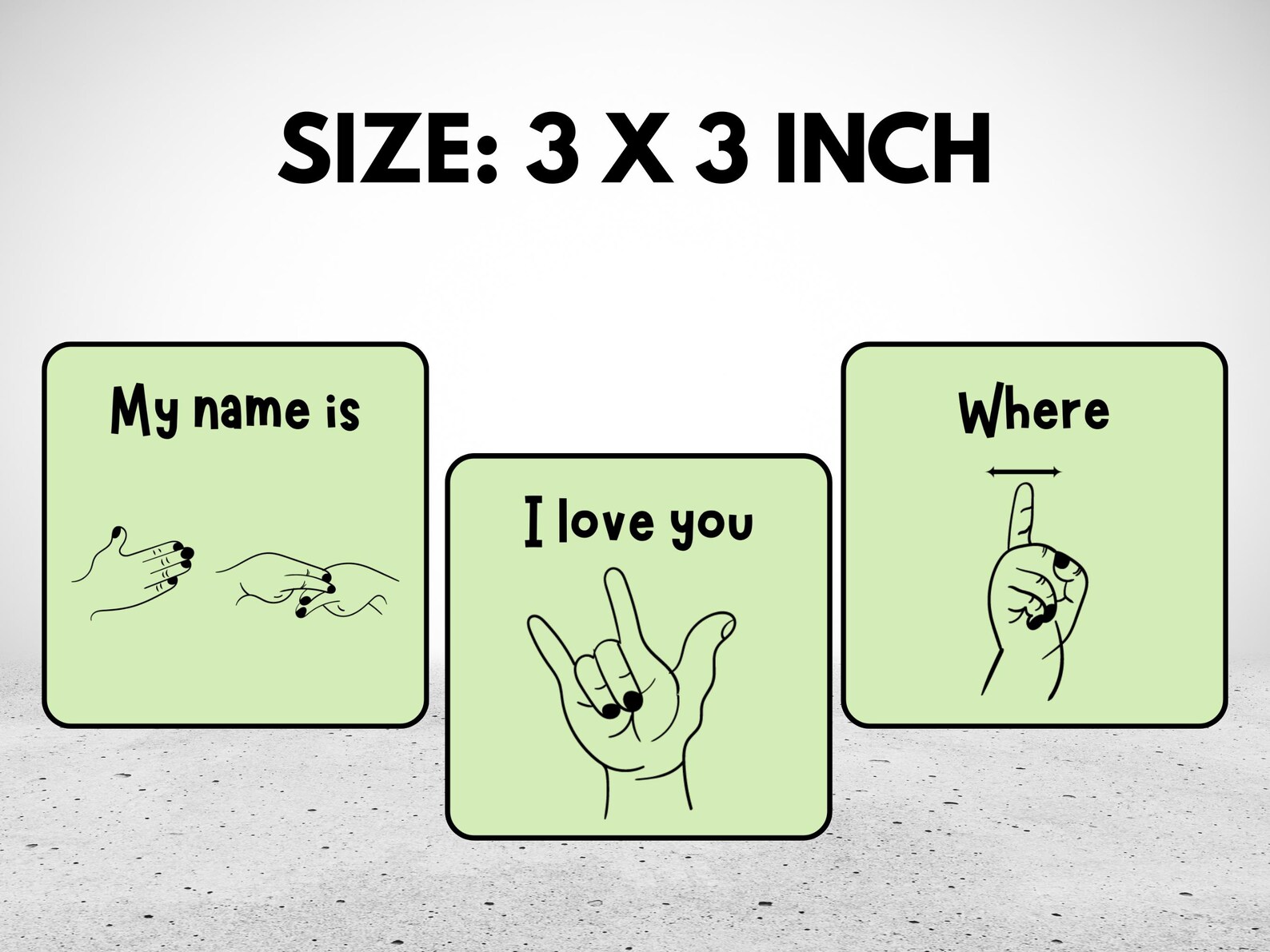 Printable ASL Flashcards: 45 Illustrated Sign Language Cards (digital ...