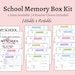 School Memory Box Kit Printable, Childhood Memory Book, Kids Keepsake ...