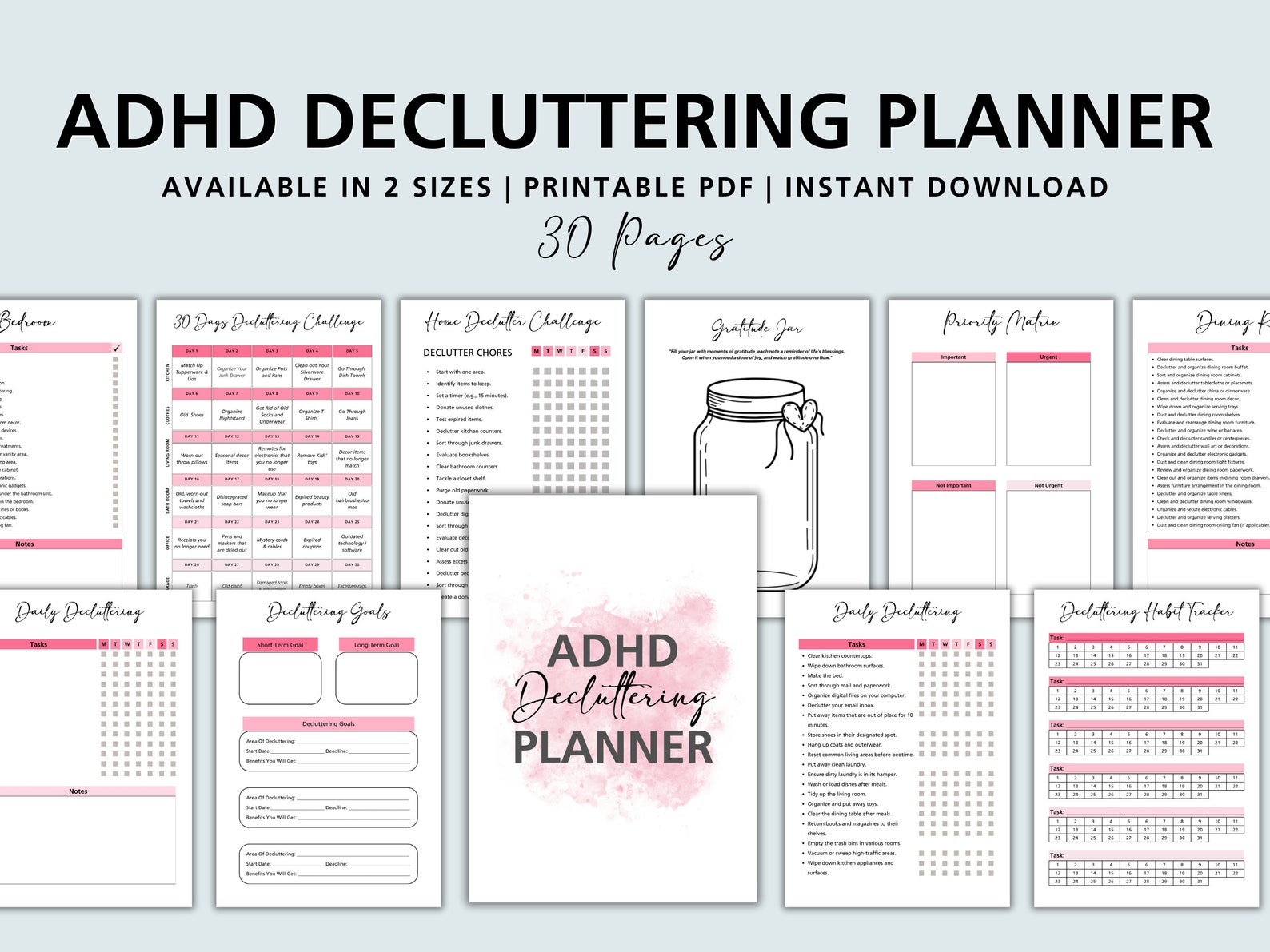 Adhd Declutter Planner, Declutter Checklist, Adhd Declutter Challenge ...