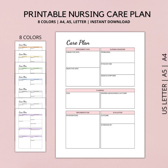 Nursing Care Plan Printable ADPIE Nursing Study Guide - Etsy Australia