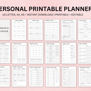 Personal Planner Printable, Weekly Planner, Daily Planner, Monthly ...
