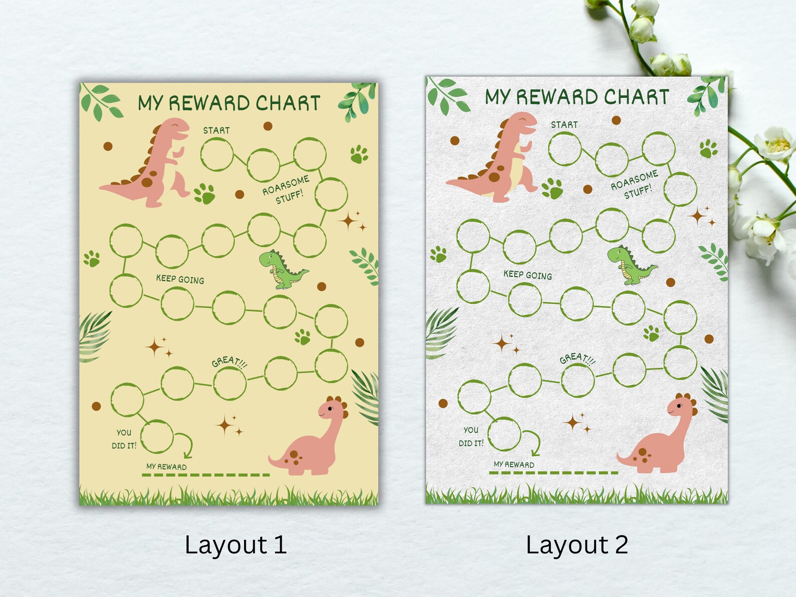 Dinosaur Reward Chart for Kids Behavior Chart Printable, Chore Chart ...