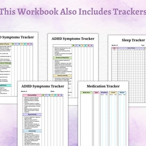 ADHD Symptom Tracker Workbook, Adhd Sleep Tracker, Adhd Medication ...