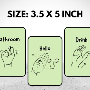 Printable ASL Flashcards: 45 Illustrated Sign Language Cards (digital ...