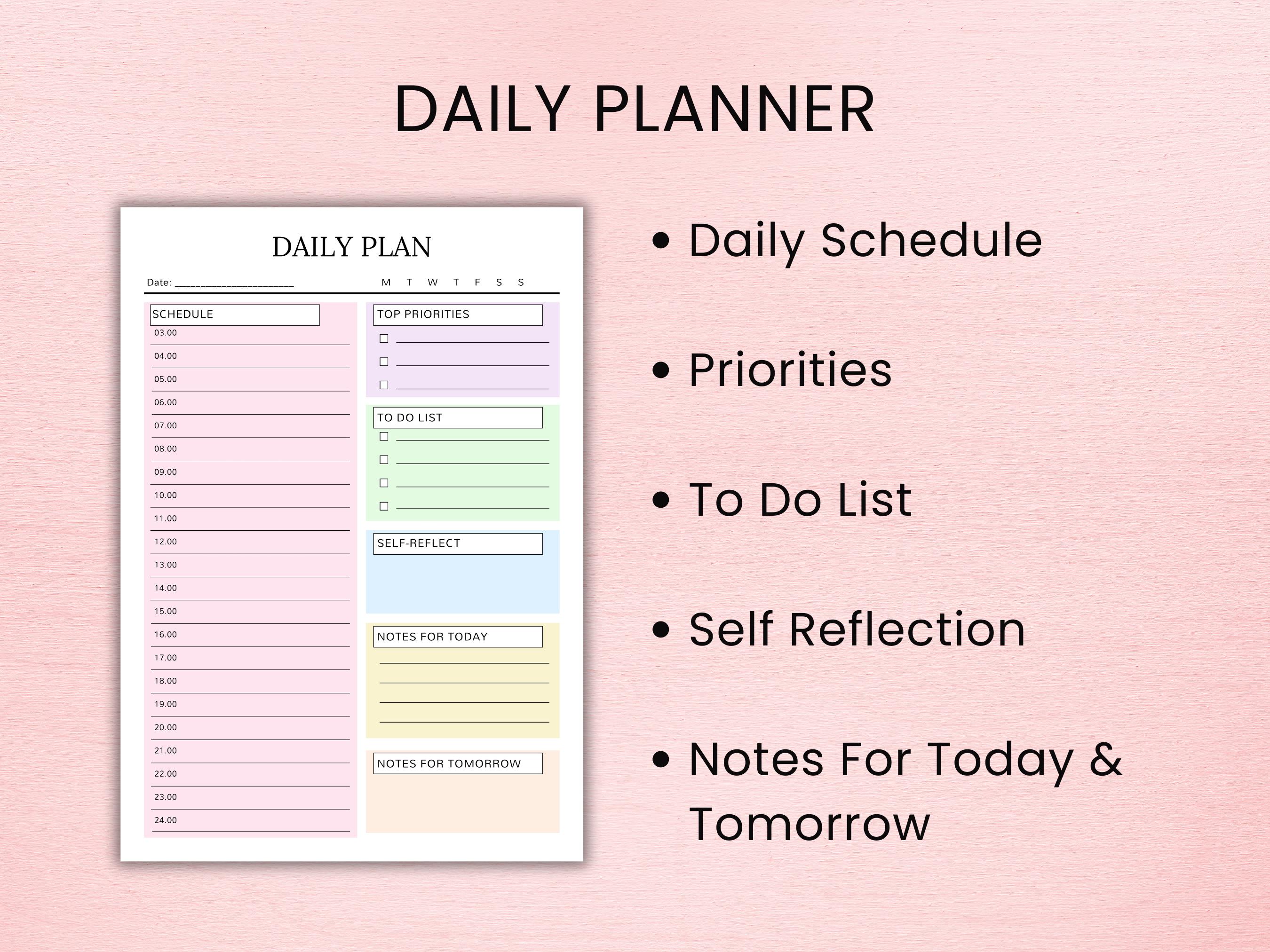 Daily Planner, Weekly Planner, Monthly Planner Printable, 2024 2025 ...