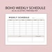 Boho Homeschool Weekly Schedule Printable, Homeschool Planner, Lesson ...