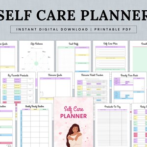 Self Care Planner Bundle Printable, Self-love Journal, Mental Health ...
