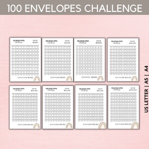 Printable 100 Envelope Challenge Bundle, Savings Challenge, Savings ...