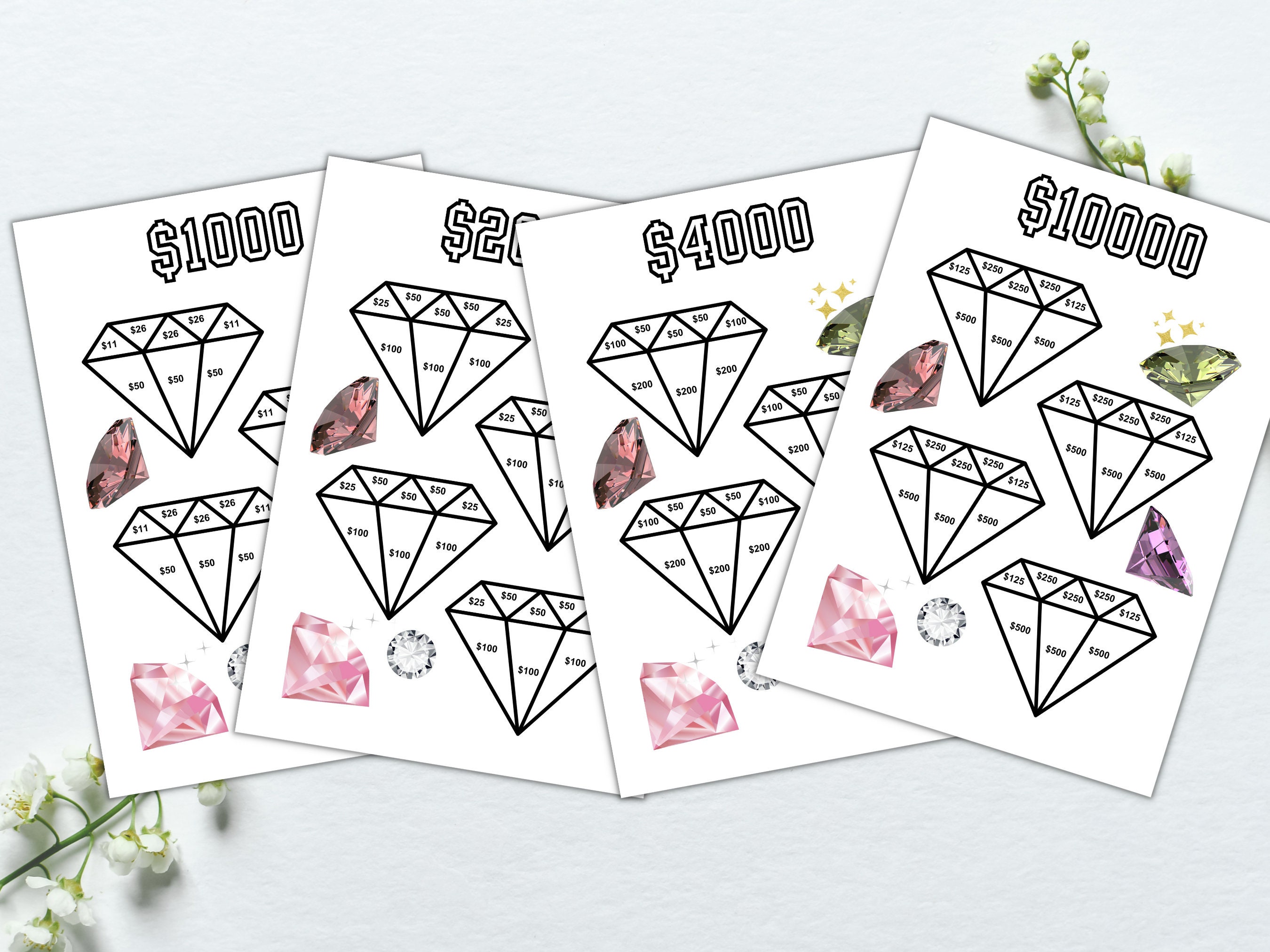 Diamond Savings Challenge Printable, Money Challenge, Cash Envelope ...