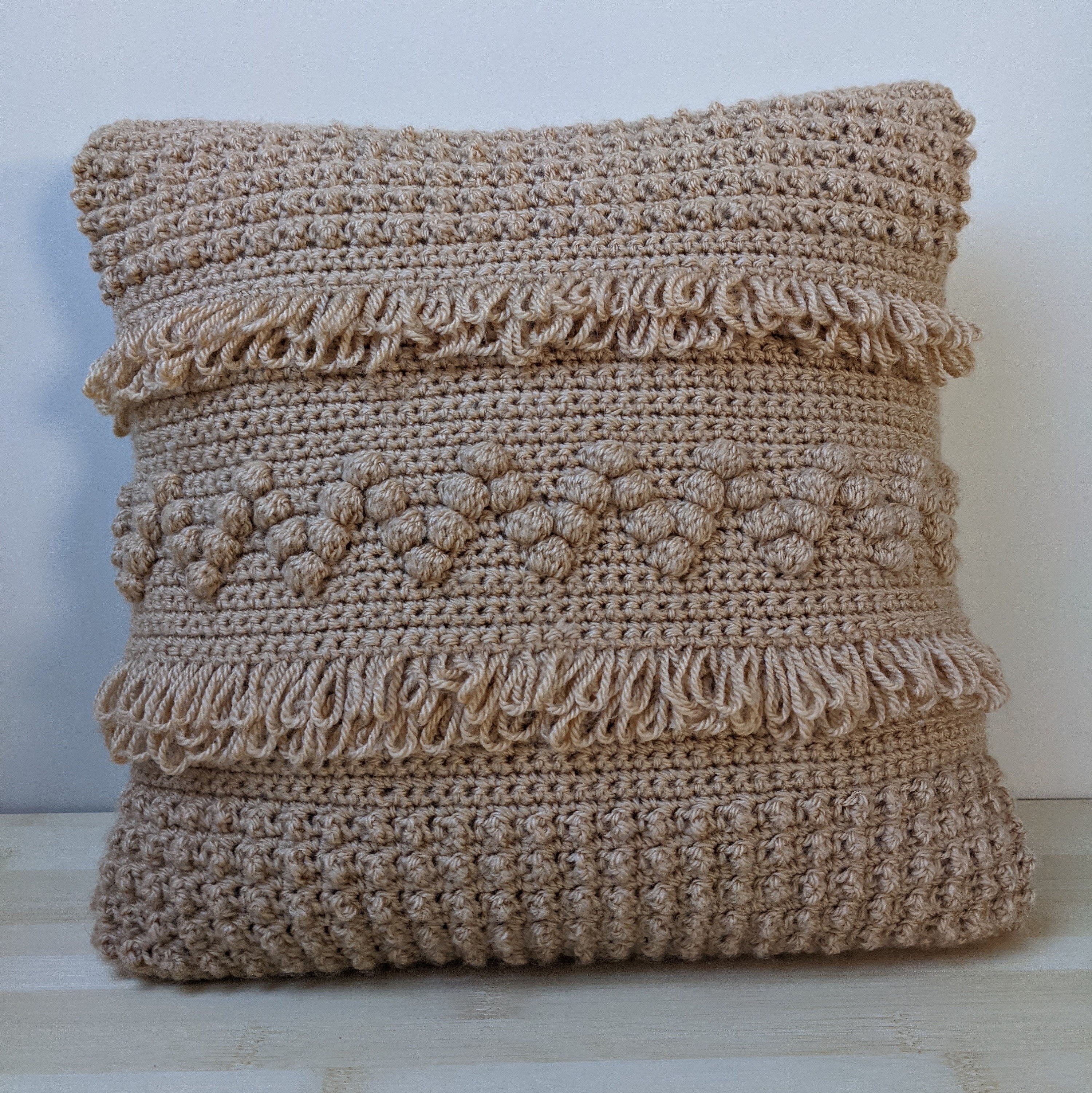 Boho Dreams 14x14 inch crochet cushion pattern, bohemian crochet pillow ...