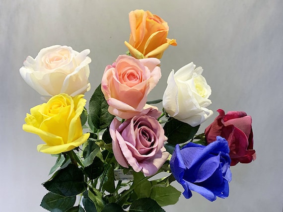 Realistic Rose Stem With Real Touch Petal Artificial Flower - Etsy