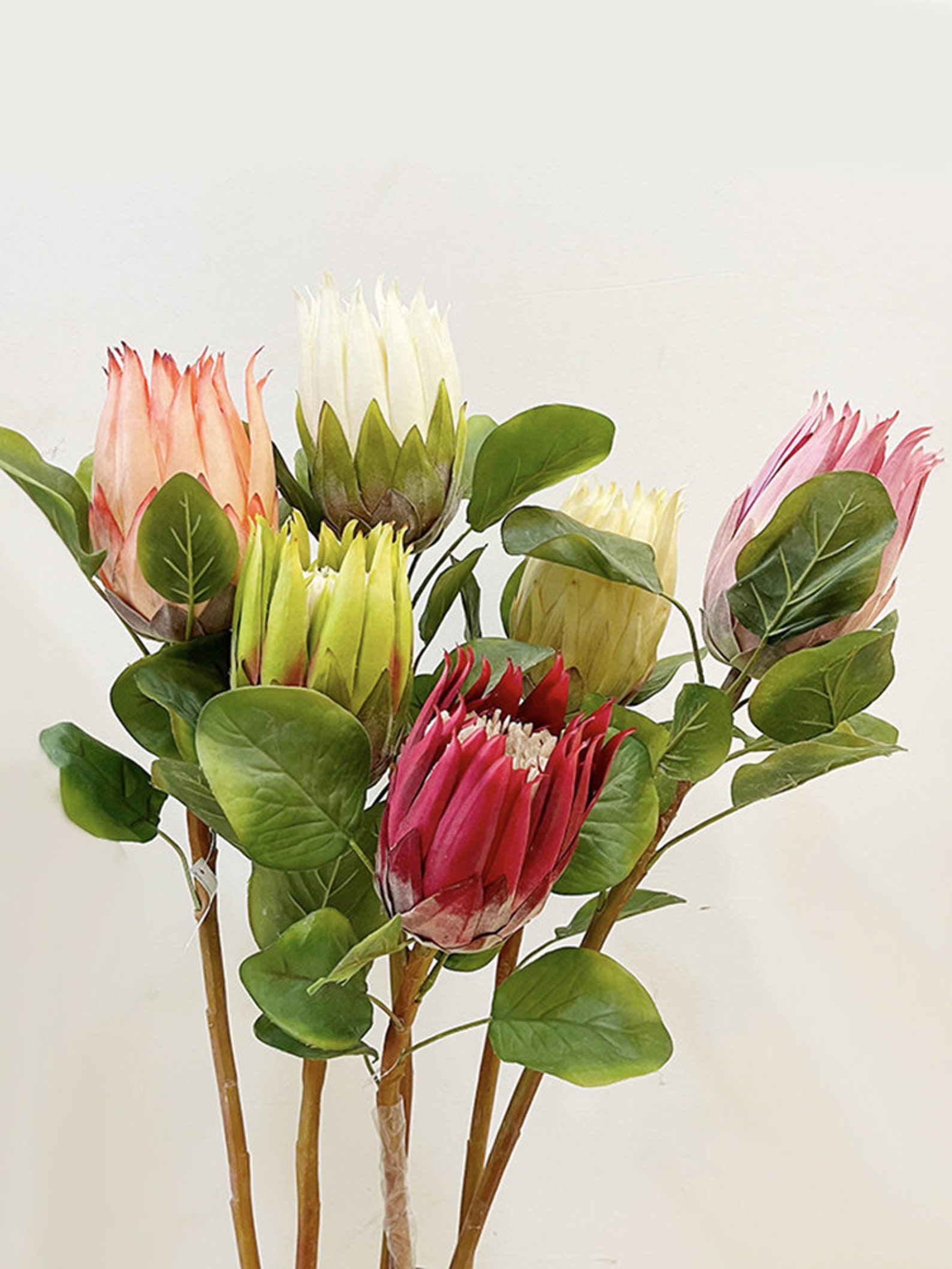 Artificial Protea Stem With Leaf, Quality Big Flower Head, Home ...