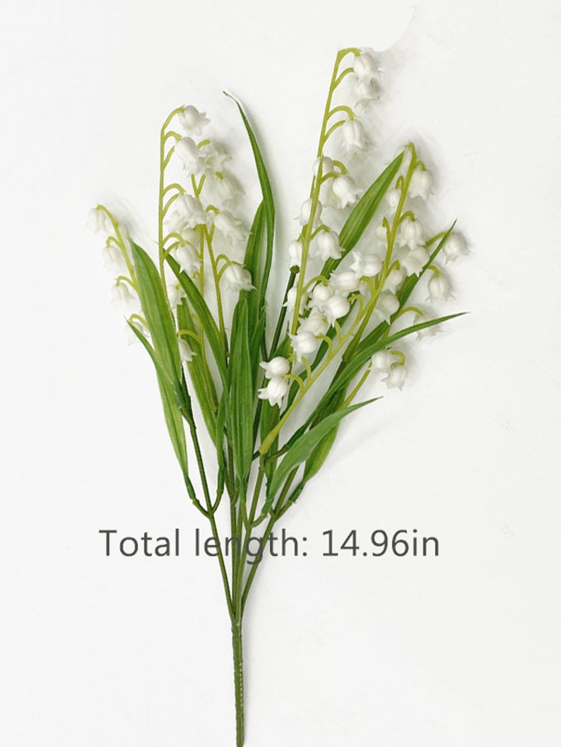 Lily of the Valley Stem With Leaves Artificial, Fake Bellflower Craft ...