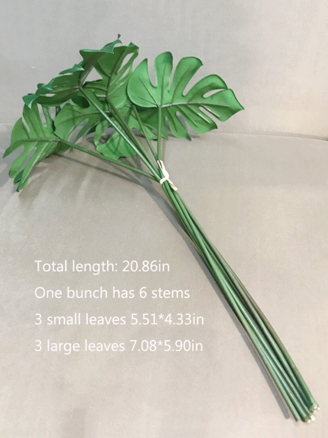 Artificial Monstera Deliciosa Leaf Bouquet, Tropical Split Foliage ...