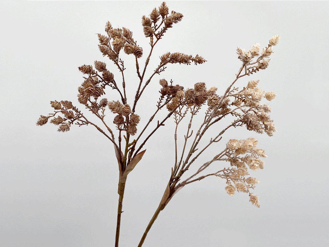 Dried Flower Stem Artificial, Fake Pinecone Branch, Rustic Wildflower ...