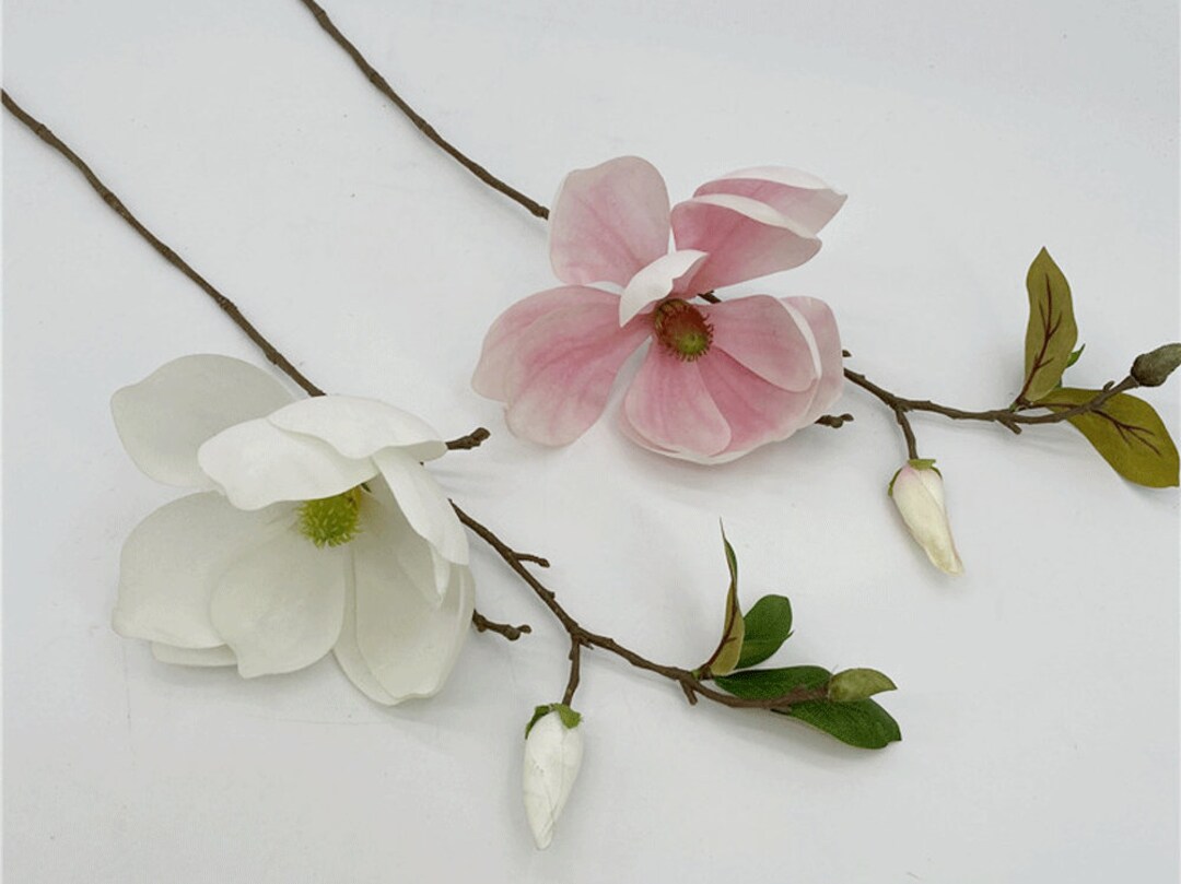 Magnolia Spray With Bud Artificial, Realistic Flower Craft, Home Floral ...