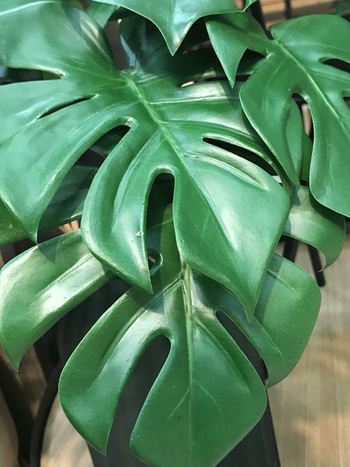 Artificial Monstera Deliciosa Leaf Bouquet, Tropical Split Foliage ...