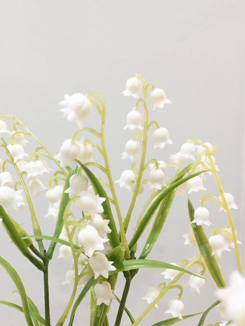 Fake Lily of the Valley Stem With Leaves Rustic Wildflower - Etsy