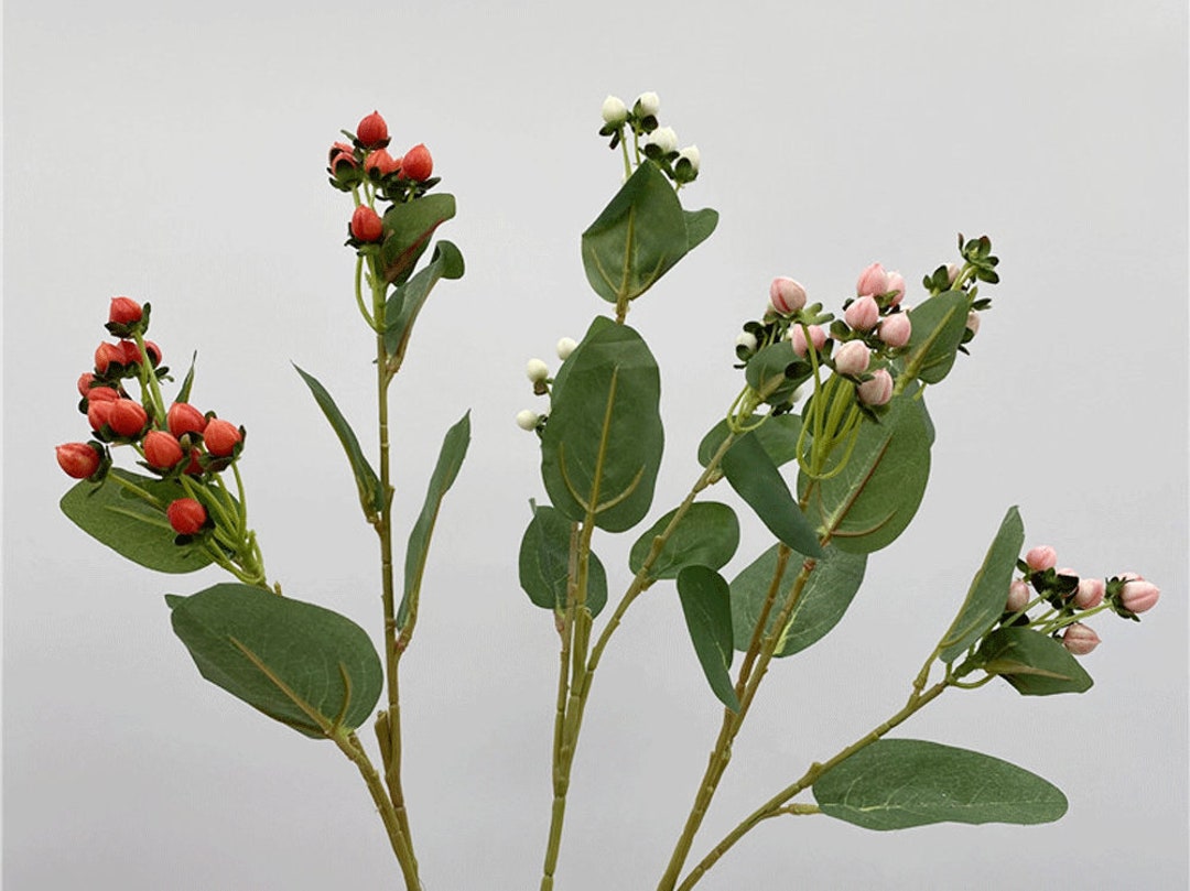 Artificial Hypericum Perforatum Spray, St. John's Wort Berries With ...