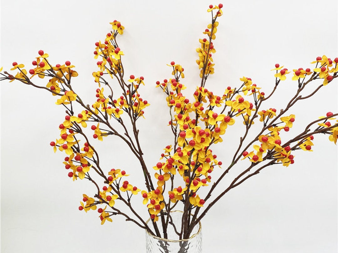 Faux Bittersweet Spray, Fall Berry Branch, Rustic Wild Fruit, Home ...