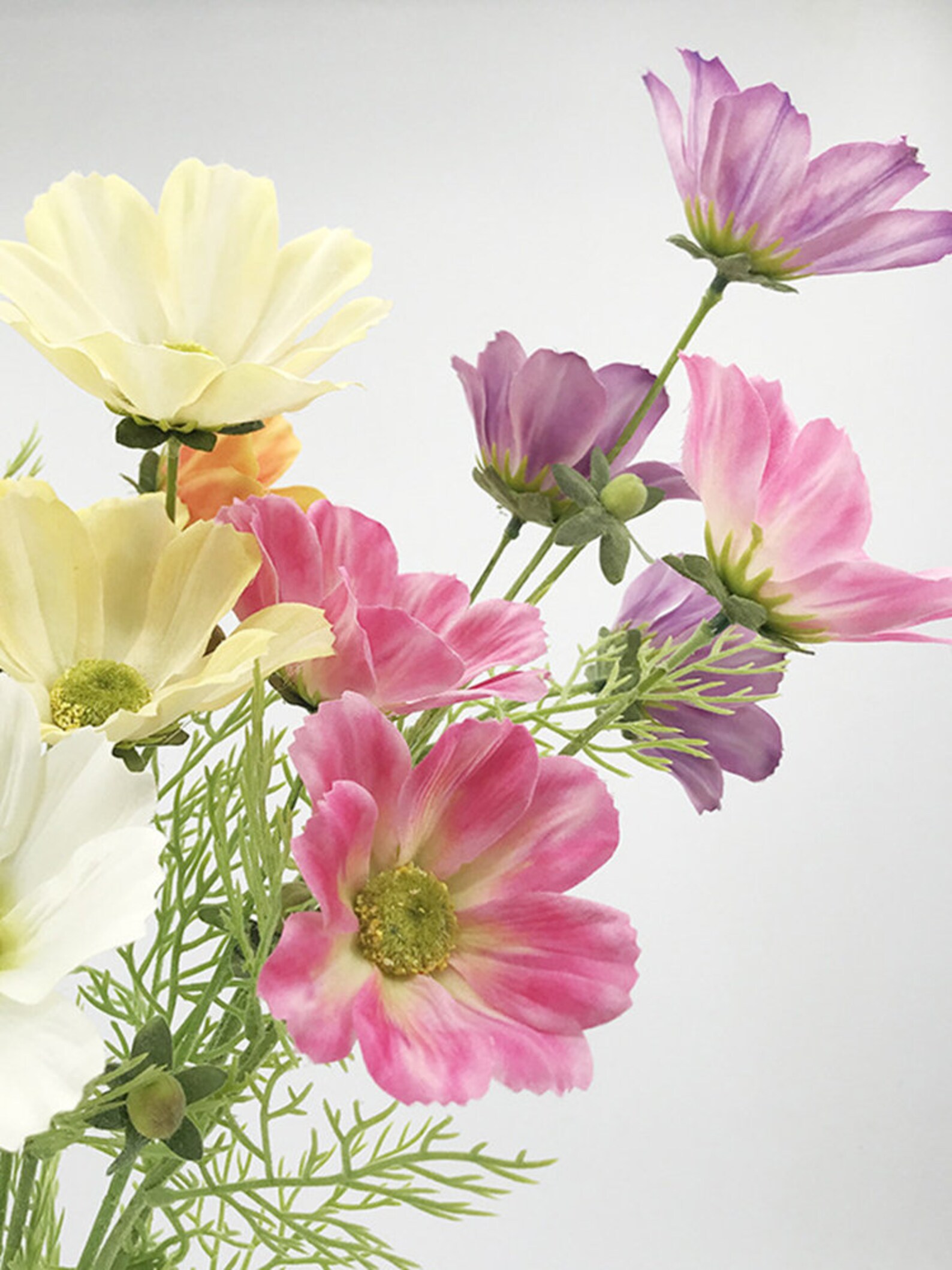 Artificial Cosmos With Leaf Fake Gerbera Individual Stem Home Flower ...