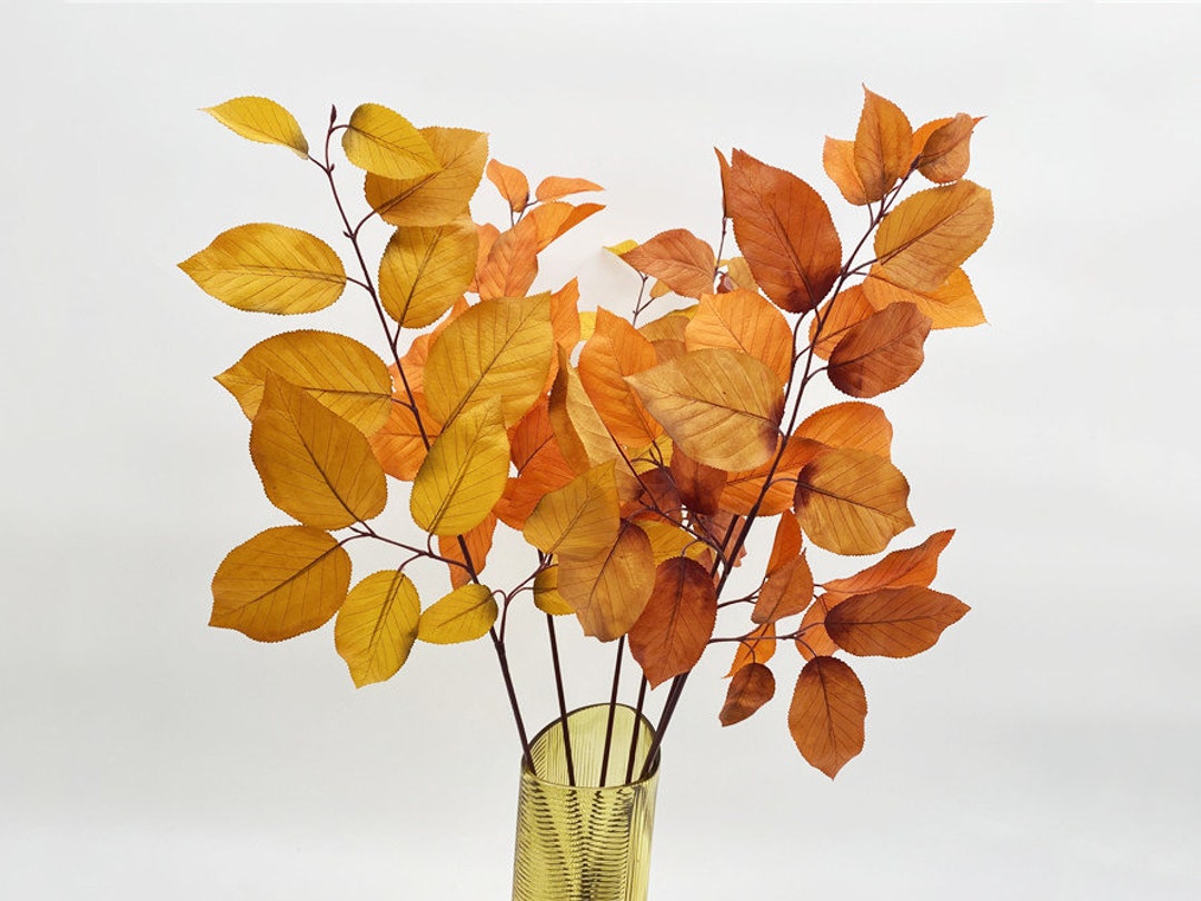 Birch Leaf Branch, Fall Foliage Twig, Artificial Flower Craft, Vintage ...
