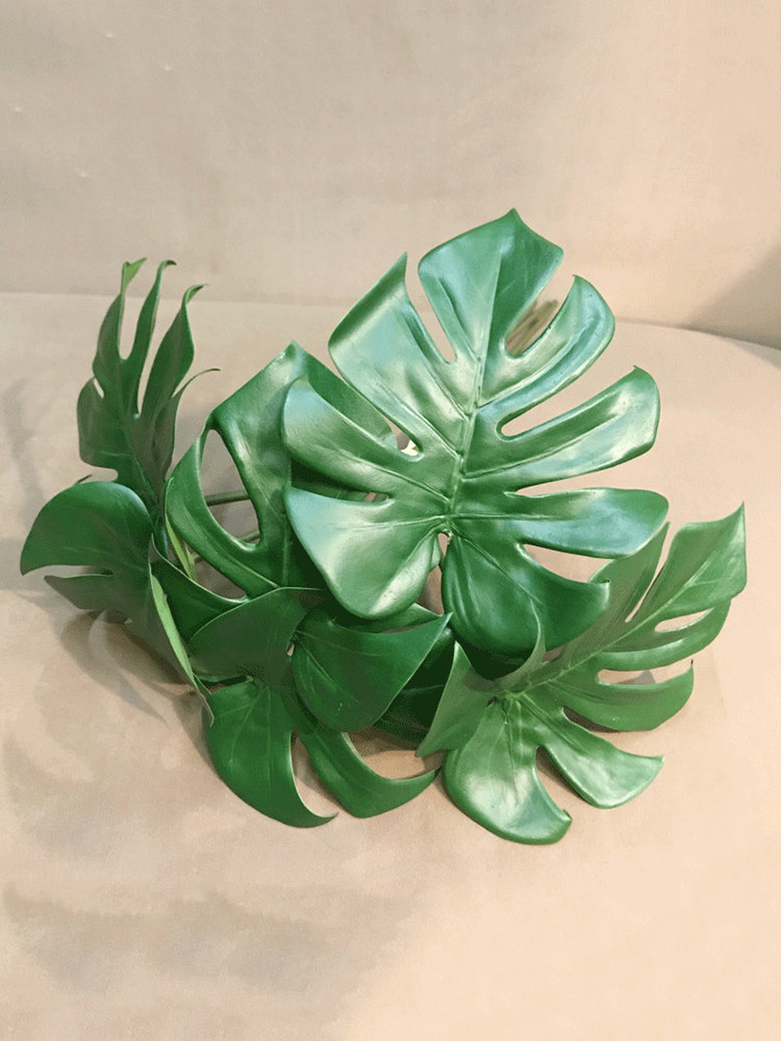 Artificial Monstera Deliciosa Leaf Bouquet, Tropical Split Foliage ...