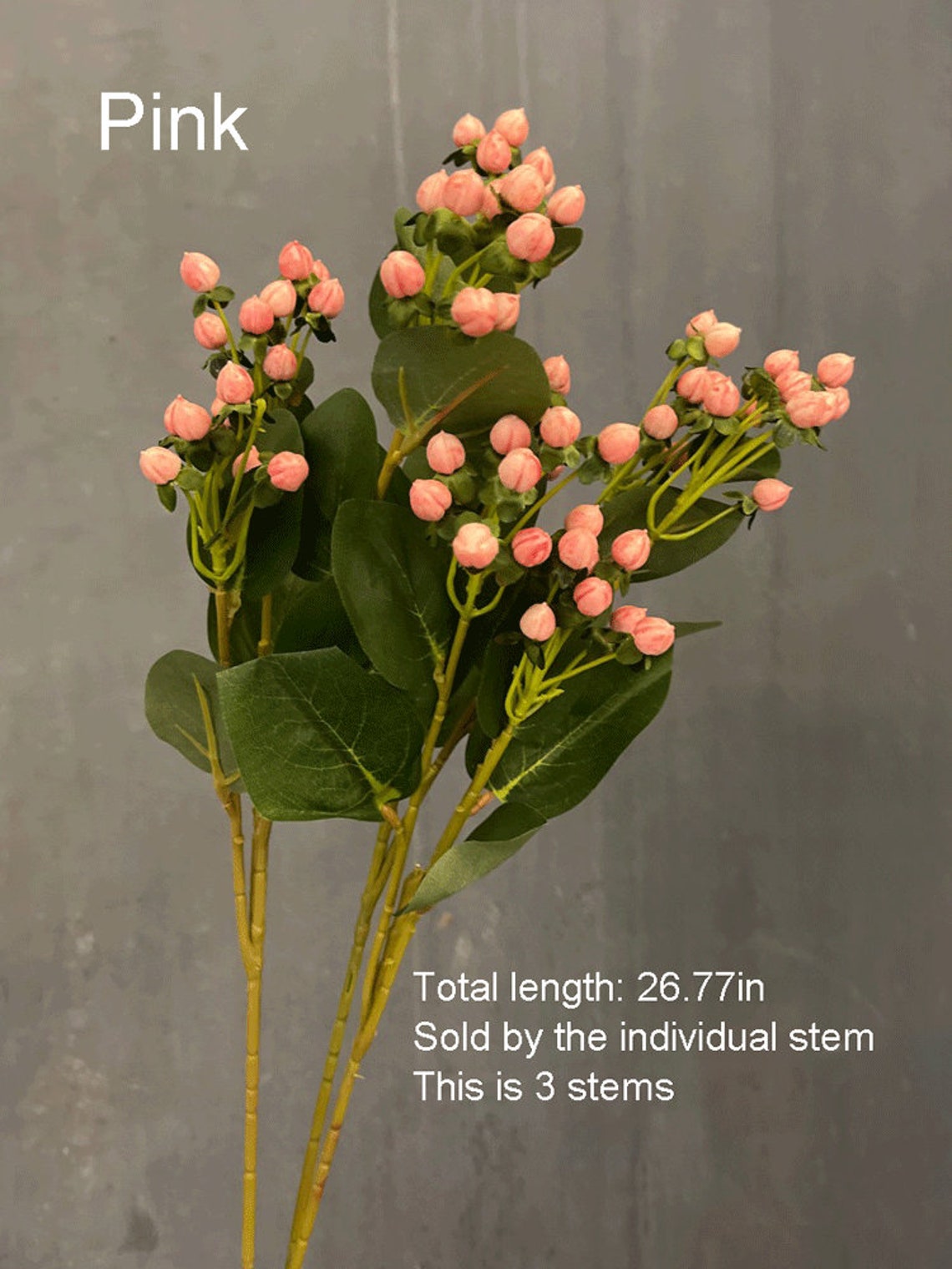 Artificial Hypericum Spray, Fake St. John's Wort Flower Stem, Realistic ...