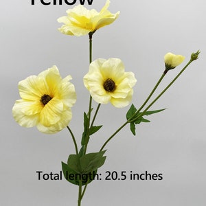 Artificial Ranunculus Flower With Leaves, Faux Buttercup, Realistic ...