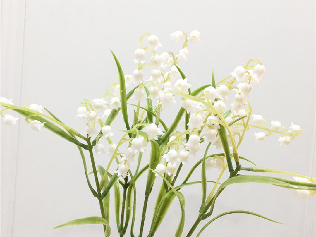 Fake Lily of the Valley Stem With Leaves, Rustic Wildflower Spray ...