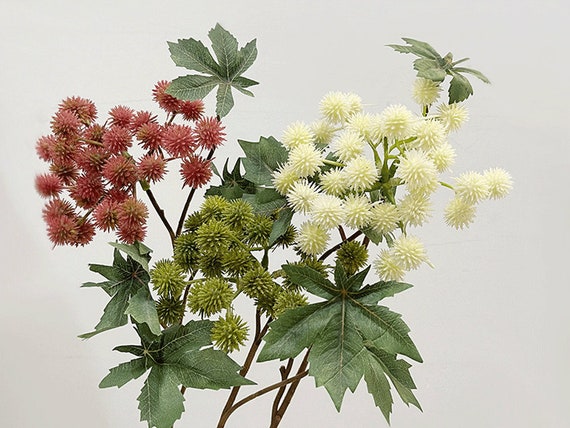 Artificial Castor Bean Stem With Foliage Fake Ricinus - Etsy